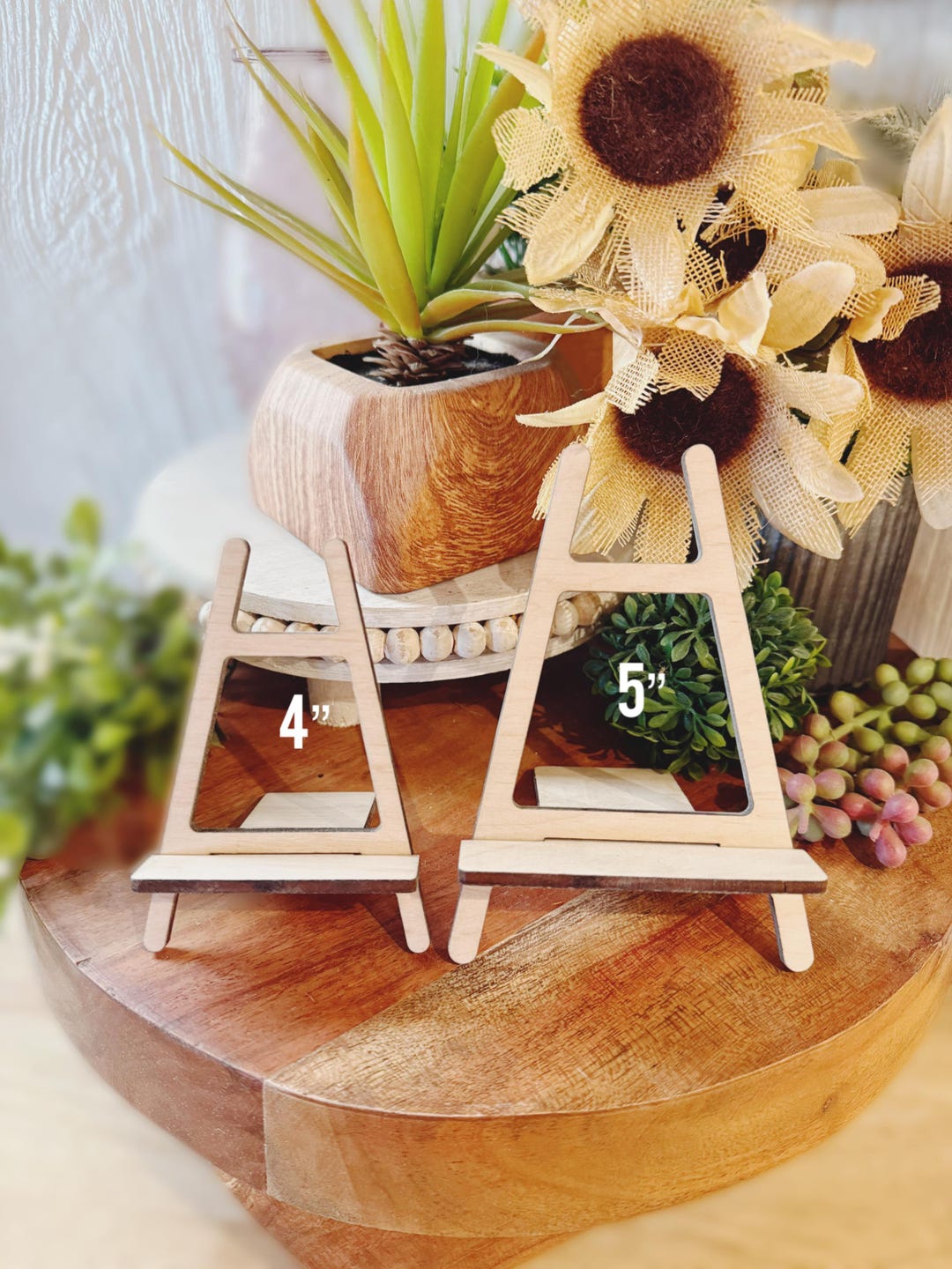 Easels, 4" or 5", Natural Wood Easel, Easels for Tiered Trays or Shelf ...