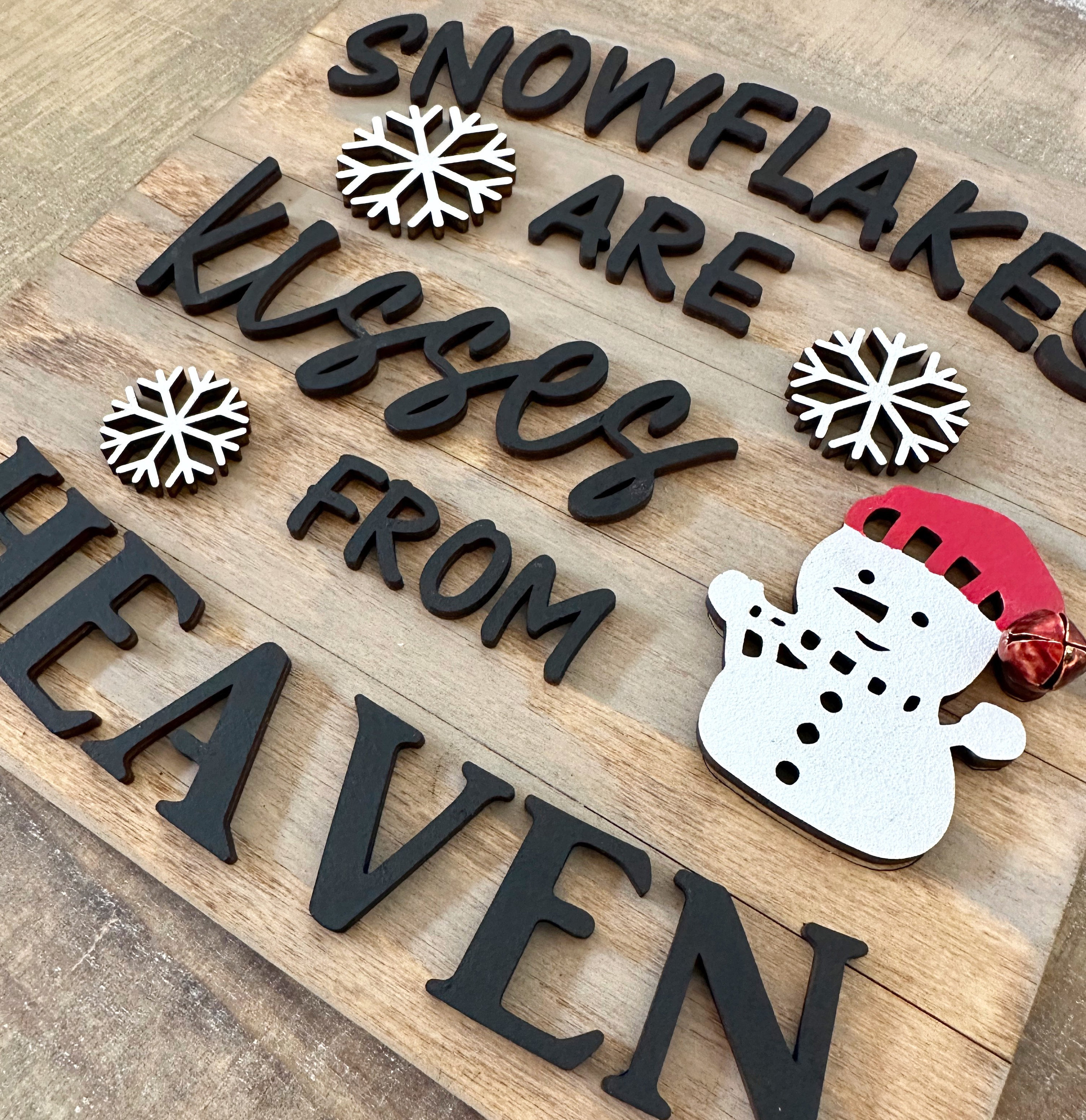 Winter Christmas Sign Snowflakes Are Kisses From Heaven - Etsy