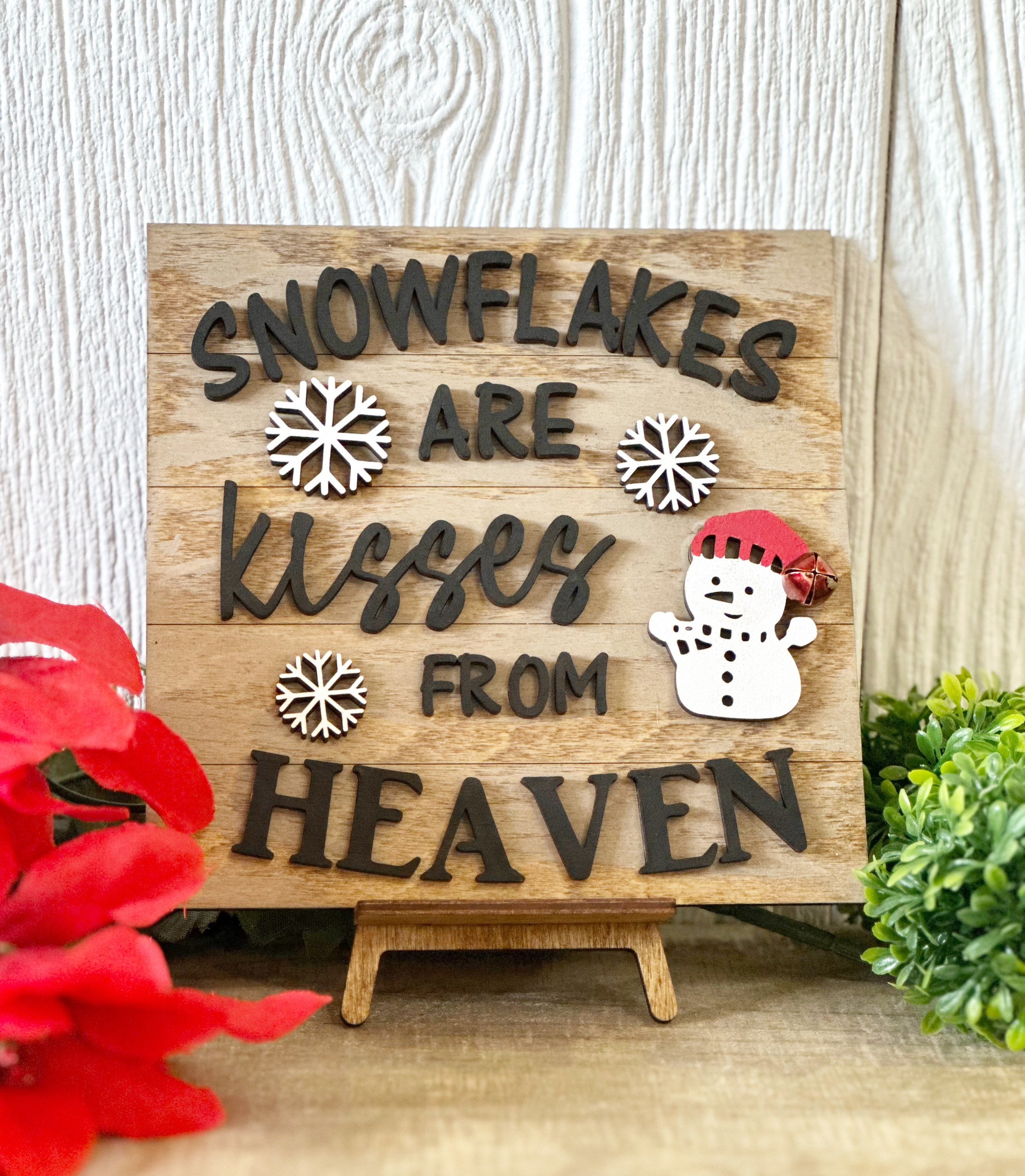 Winter Christmas Sign Snowflakes Are Kisses From Heaven - Etsy