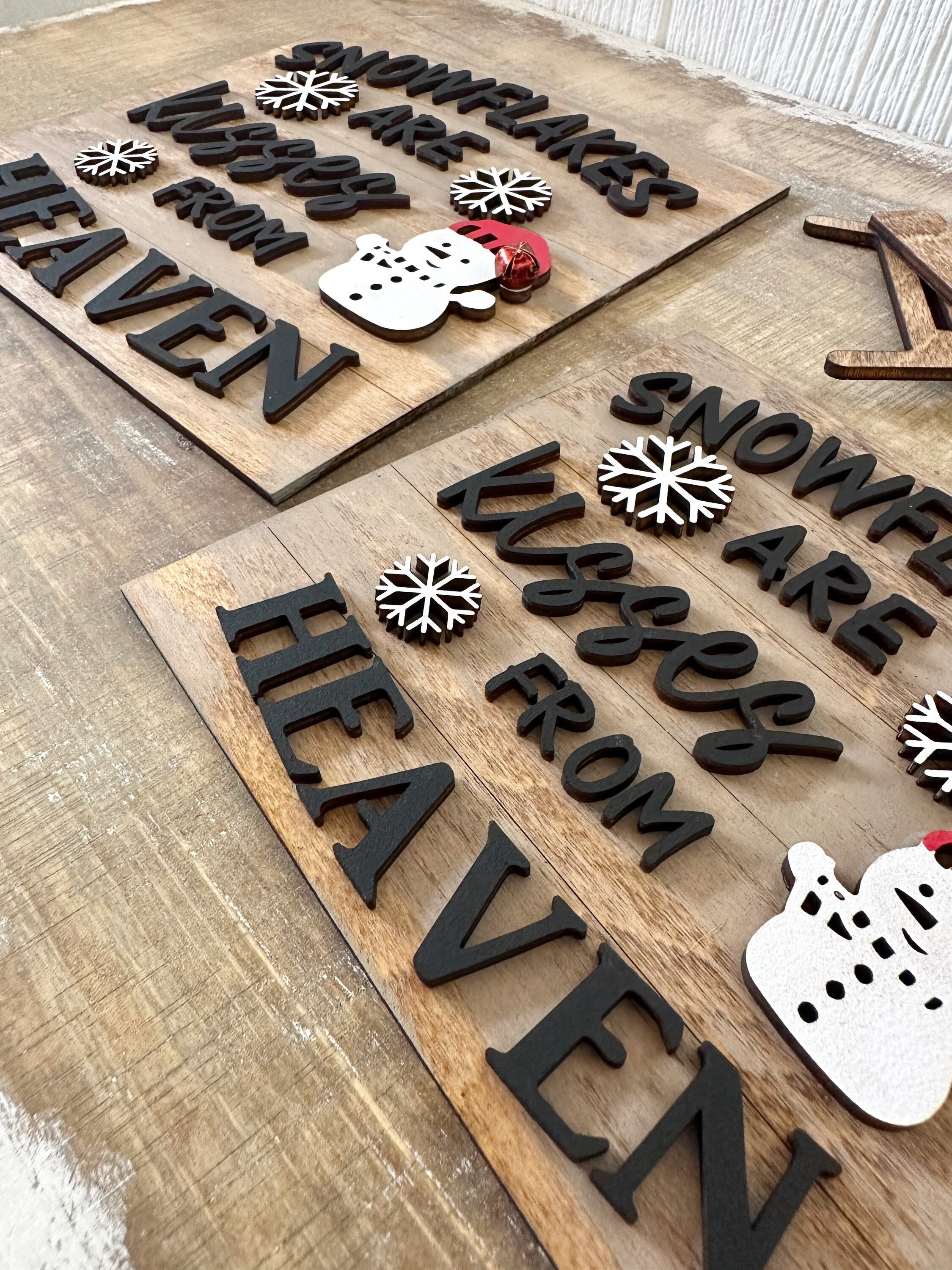 Winter Christmas Sign Snowflakes Are Kisses From Heaven - Etsy