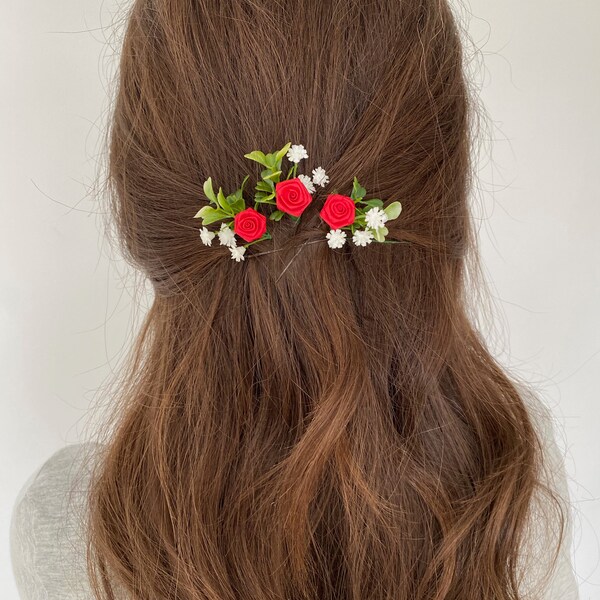 Red Hair Flower - Etsy UK