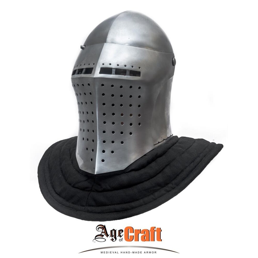 Bascinet Spoleto - Medieval Helmet - Movable Visor - European Armour ...