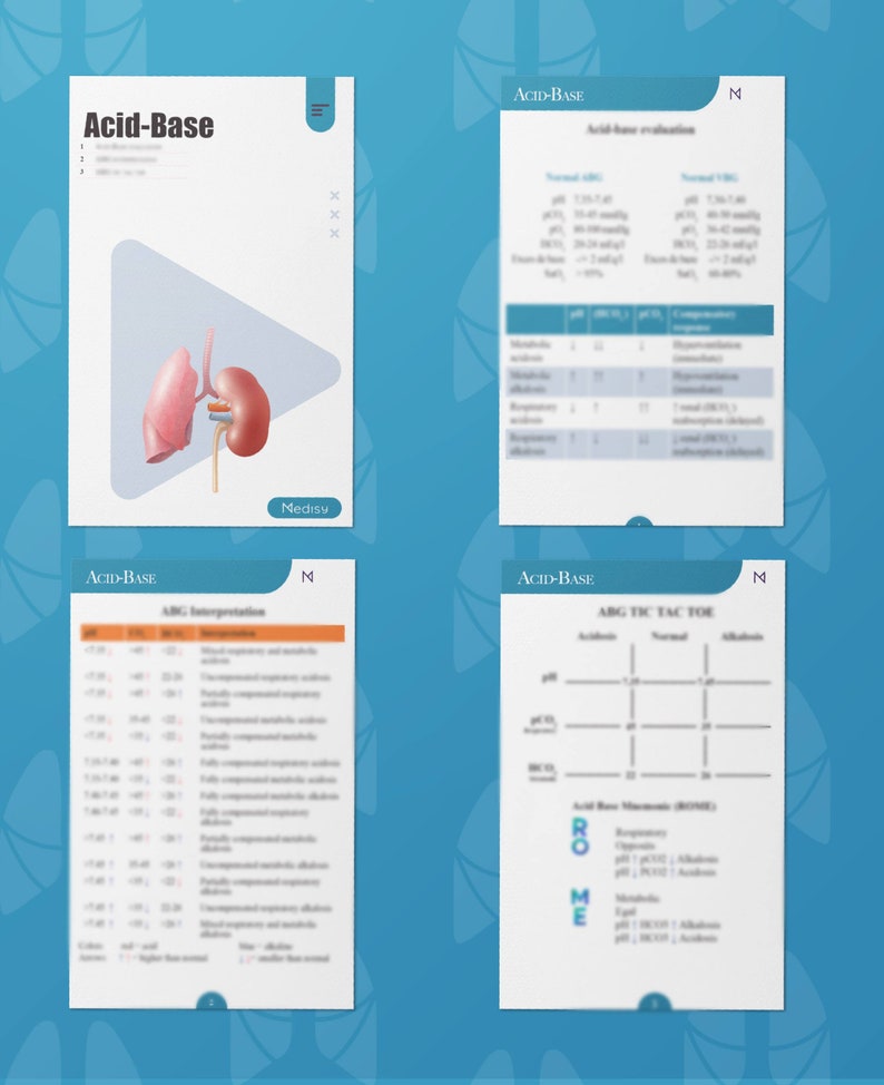PDF Acid-base Flashcards (pocket Size) - Fast Interpretation - Etsy