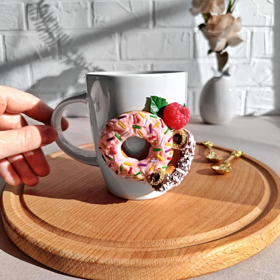Porcelain Mug Donut Mug Donut Art Porcelain Cups Espresso Cup Unique ...