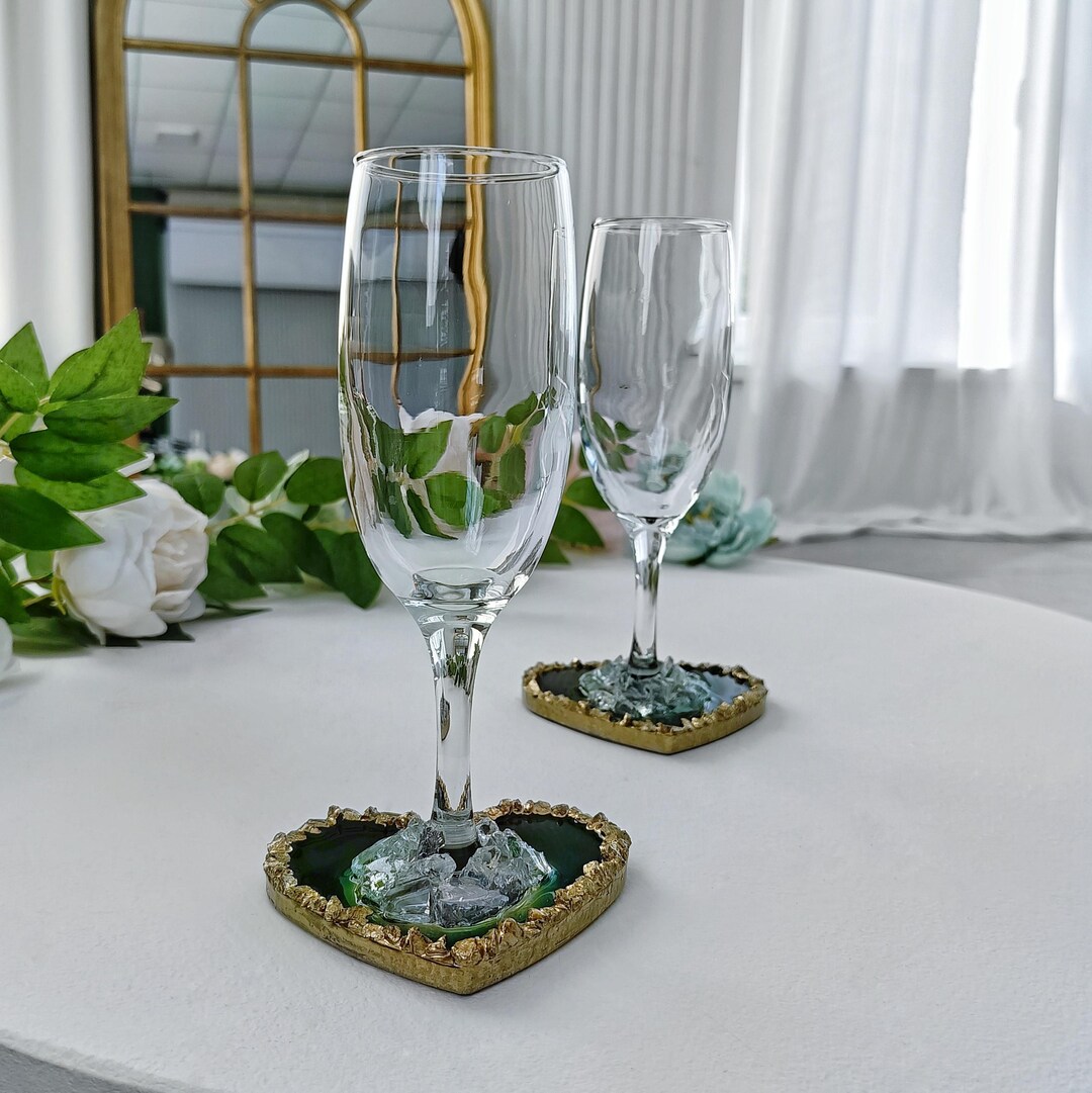 Resin Glasses Epoxy Resin Wedding Glasseswedding Wine Glasses Brides ...