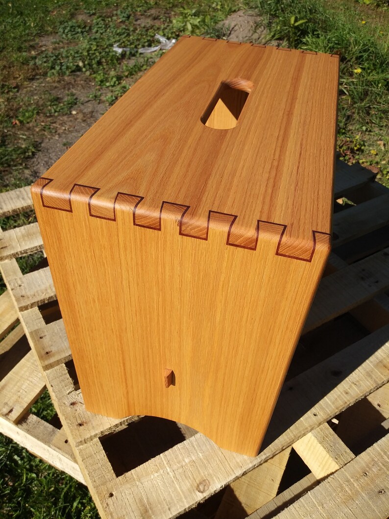 Handmade Oak Bench / Stool With Inlayed Dovetails - Etsy