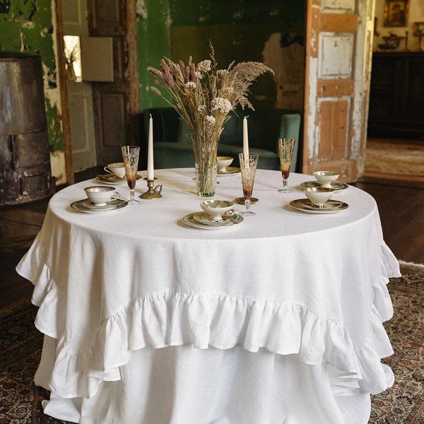 Ruffle Table Cloth - Etsy
