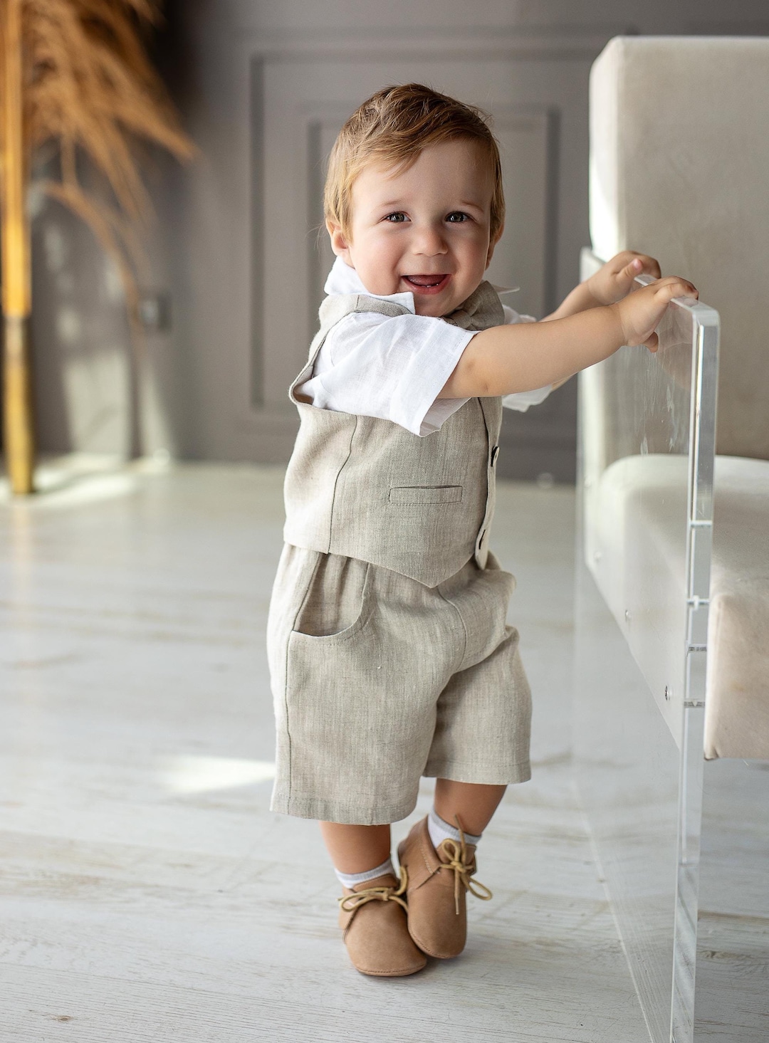 Baby Boy Baptism Outfit – Christening Set for Boys 6M–2T | Linen ...