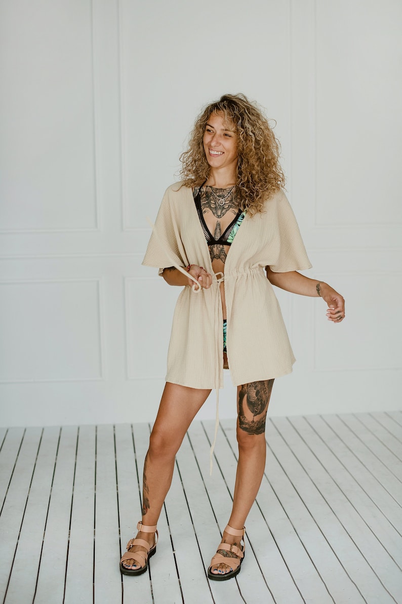 Holidays Clothes, Double Gauze Beach Cover Up, Muslin Swimming Suit ...