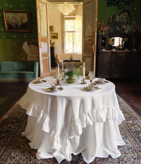 Round Table With White Linen