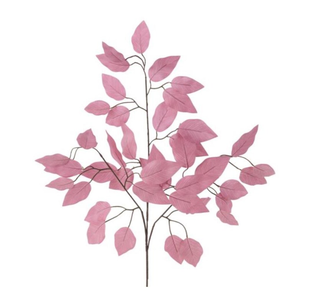 Pink Blush Wired Ficus Stems, Artificial Ficus Greenery Stem, (assorted ...