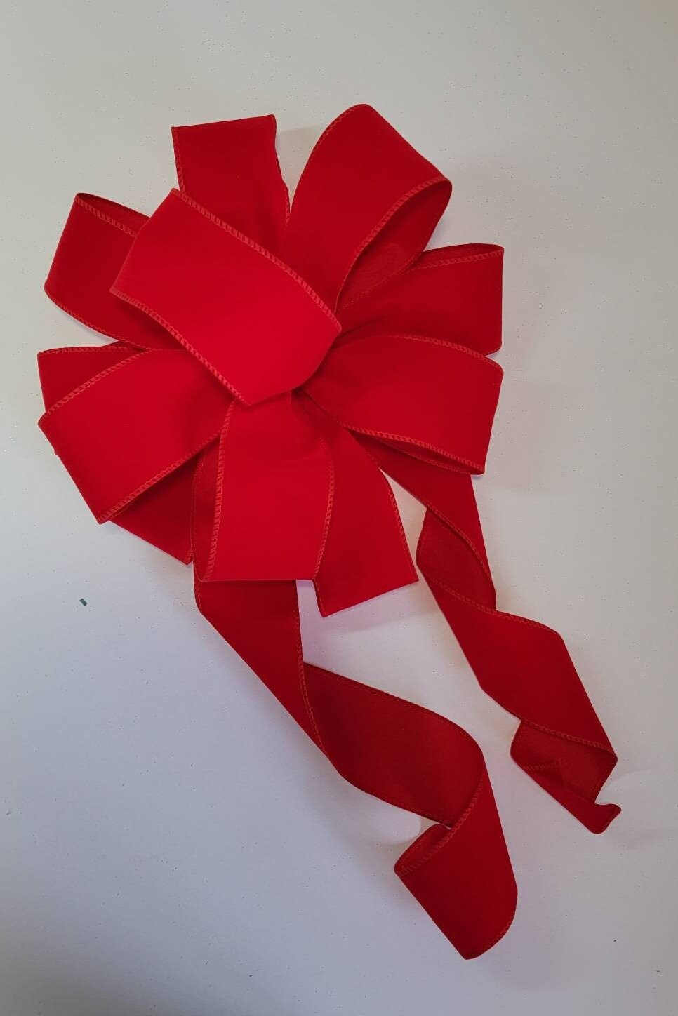 Red Velvet Christmas Bow, Bright Red Bow for Inside Decorating, Pick A ...