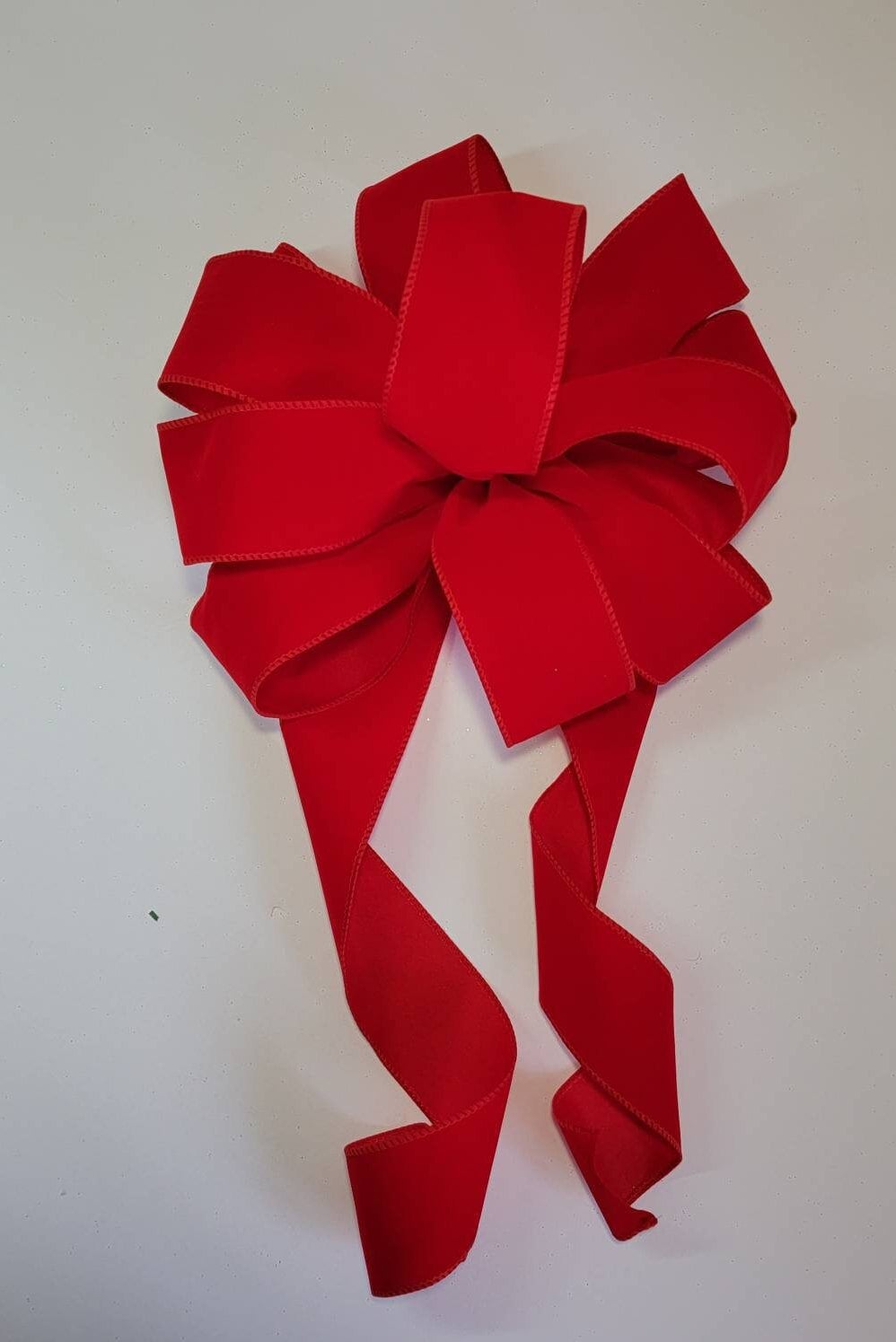 Red Velvet Christmas Bow, Bright Red Bow for Inside Decorating, Pick A ...
