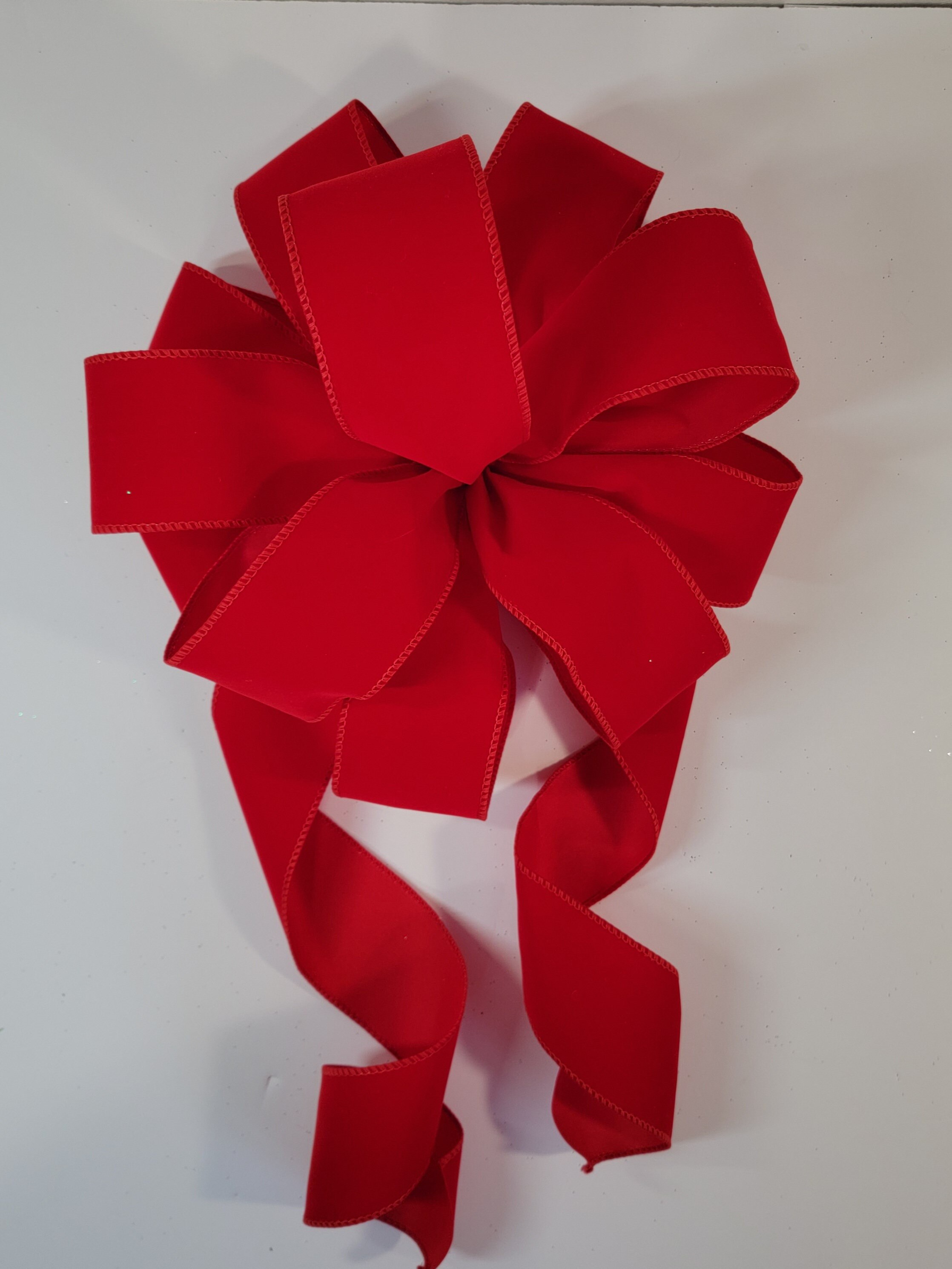 Red Velvet Christmas Bow, Bright Red Bow for Inside Decorating, Pick A ...