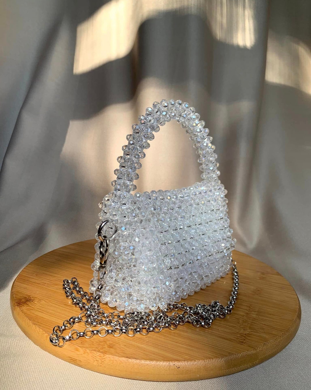 Sparkling Crystal Bag, Crystal Beaded Bag, Beads Clutch Bag, Women ...