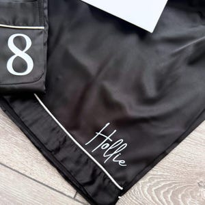 LUXURY SATIN PYJAMA Monochrome Birthday Gift Set Personalised Satin Pj ...