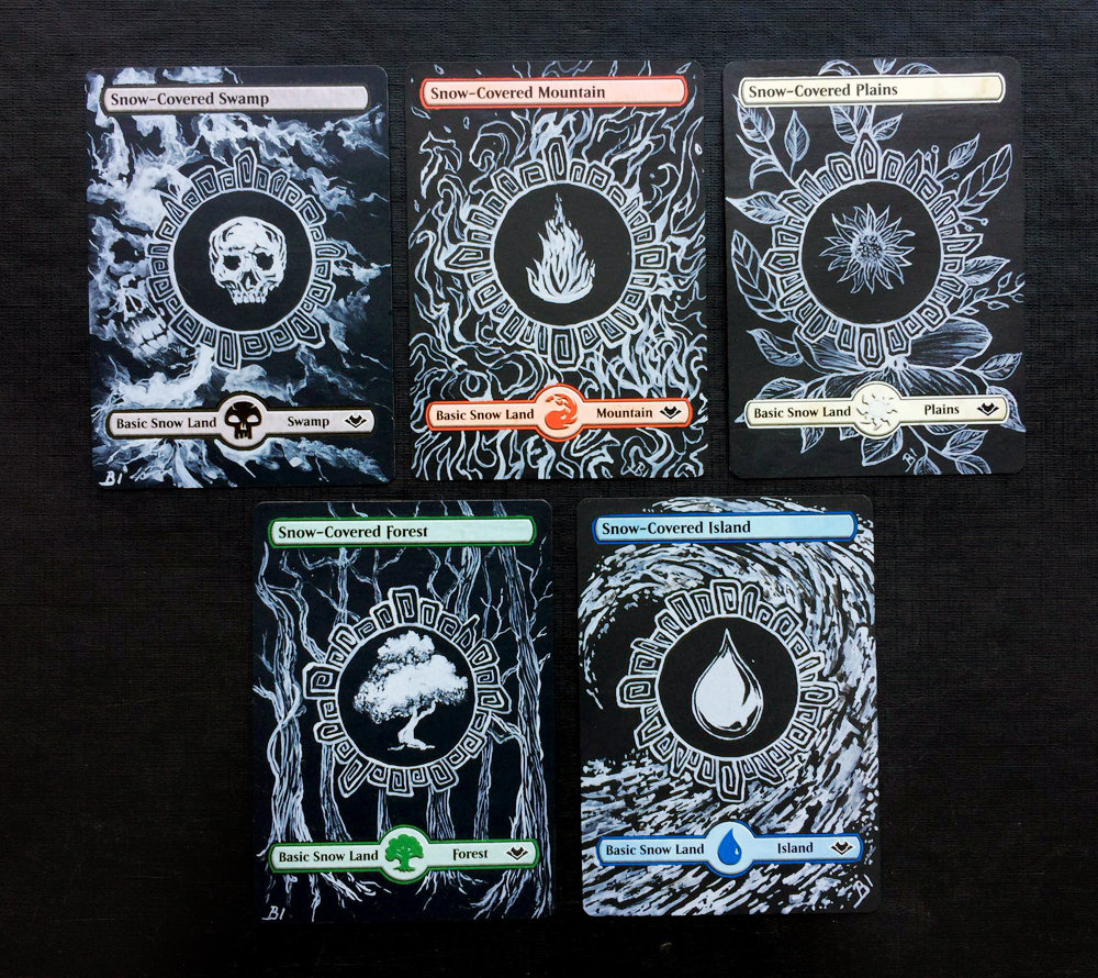 MTG Basic Snow Lands Handbemalte Kunst | Etsy