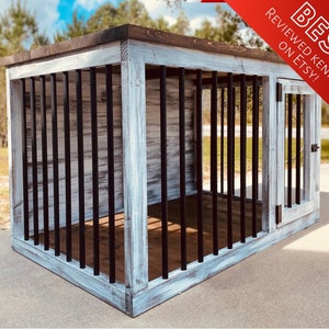 Dog Kennel // FREE SHIPPING // Farmhouse // Dog Crate // Dog Furniture ...