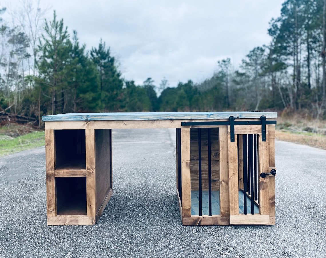 Dog Crate Desk FREE SHIPPING Farmhouse Dog Kennel Dog - Etsy