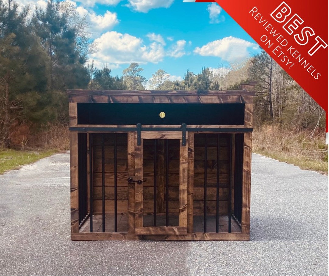 Entertainment Center Dog Kennel FREE SHIPPING Farmhouse Dog Kennel Dog ...
