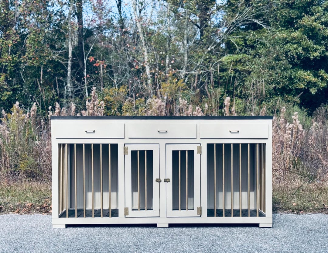 READY TO SHIP Xxl Double Kennel for 2 Large Dogs + Drawers - Etsy