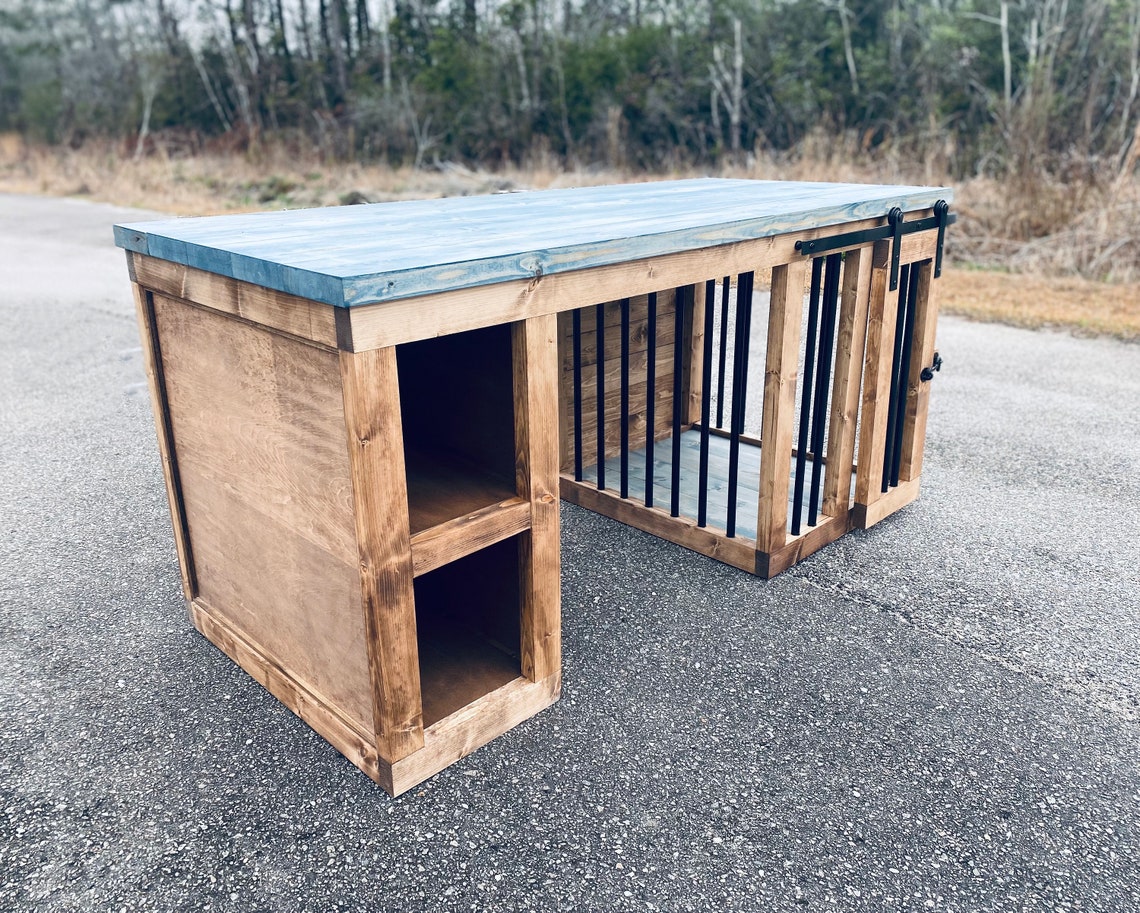 Dog Crate Desk FREE SHIPPING Farmhouse Dog Kennel Dog - Etsy