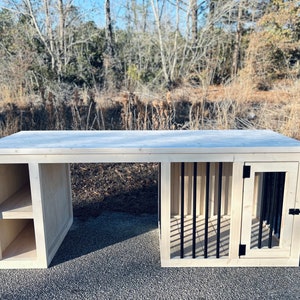 Dog Crate + Desk | FREE SHIPPING | Farmhouse Dog Kennel | Dog Furniture ...
