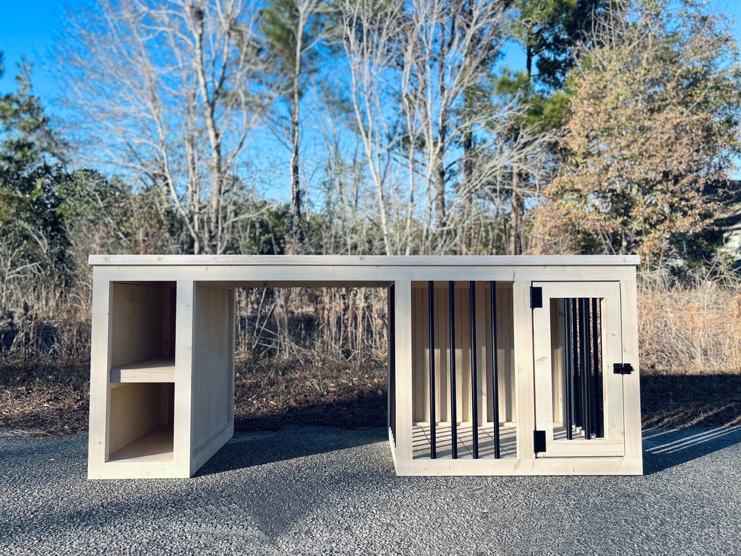 Dog Crate + Desk | FREE SHIPPING | Farmhouse Dog Kennel | Dog Furniture ...