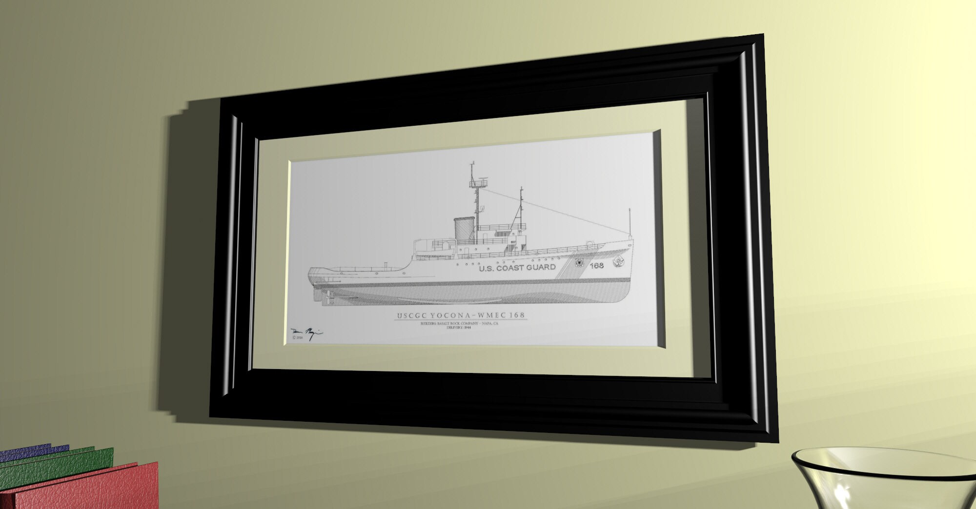 Coast Guard YOCONA Ship Rendering Print Diver Class Cutters - Etsy