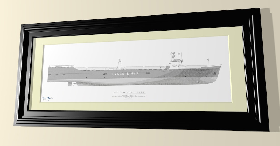 S/S DOCTOR LYKES Ship Rendering Print Lykes Brothers - Etsy