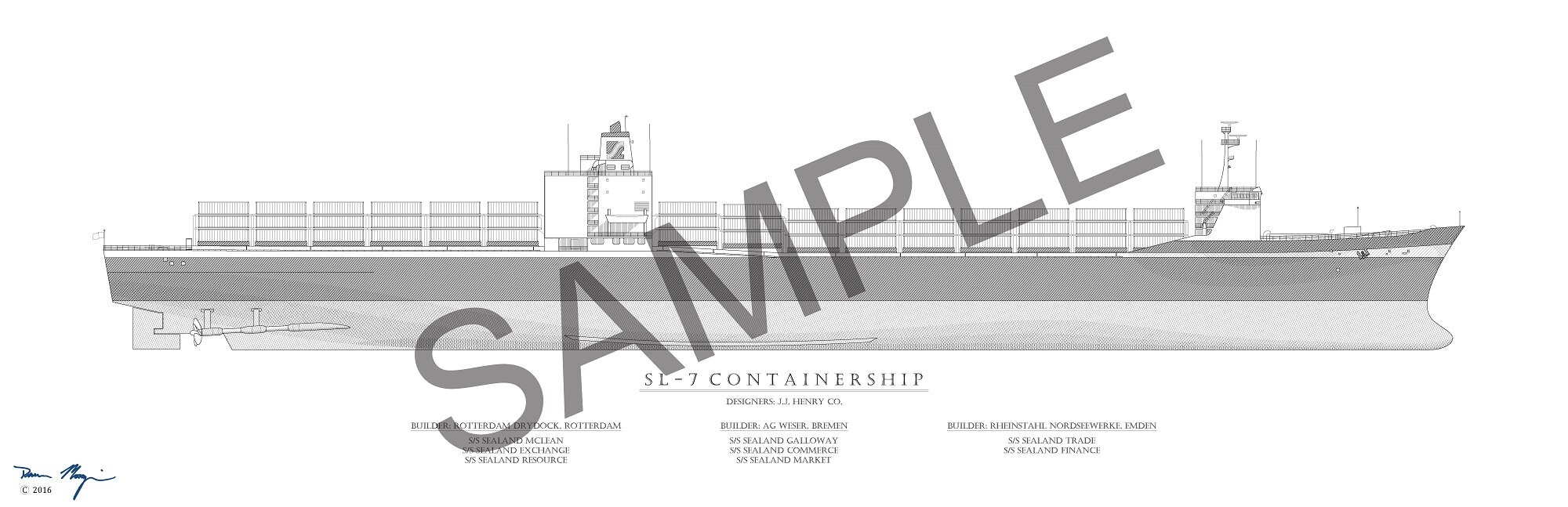 SL-7 Ship Poster Print, Sealand, Algol-class, T-AKR - Etsy