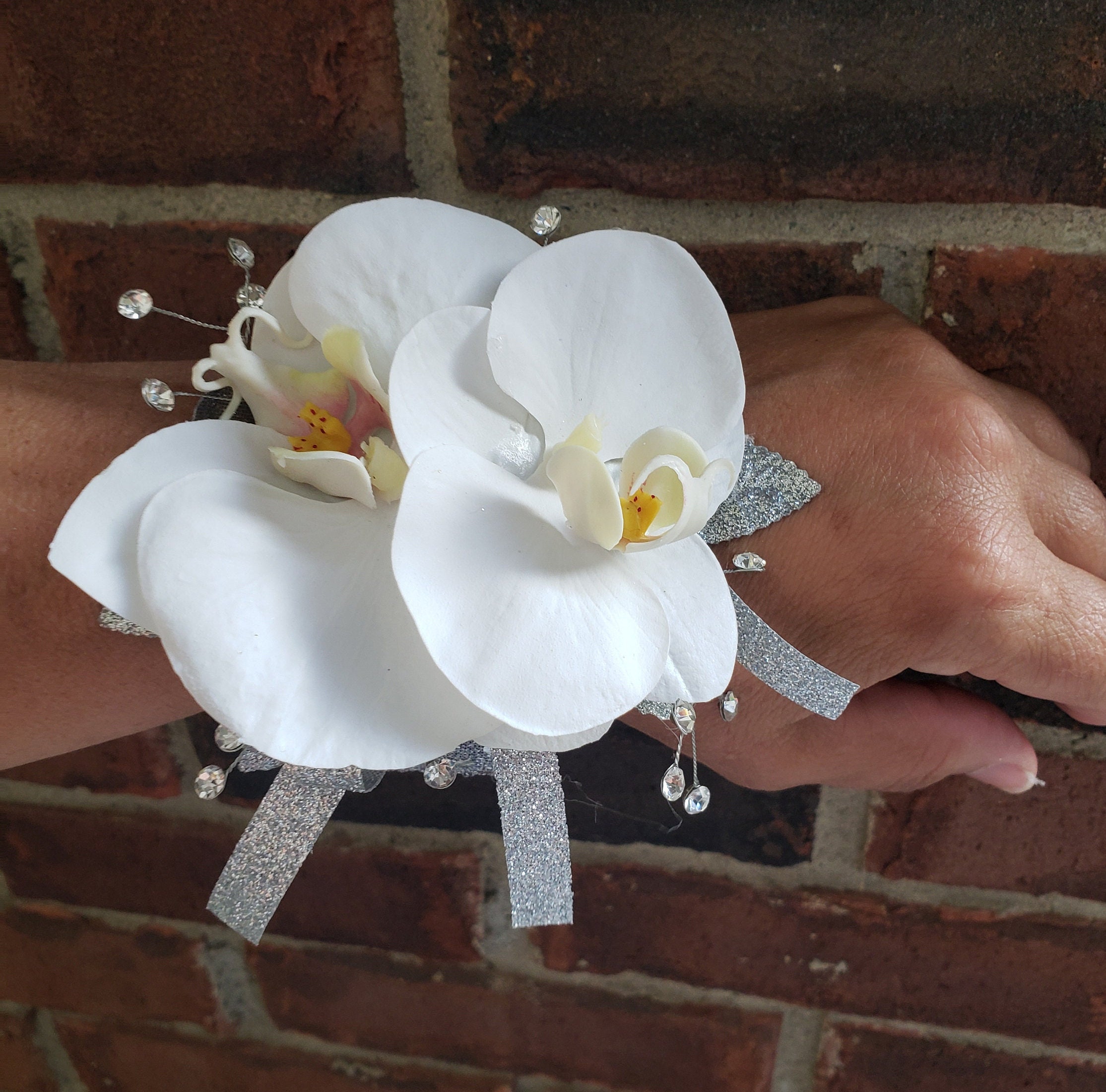 White Orchid Wrist Corsage Prom