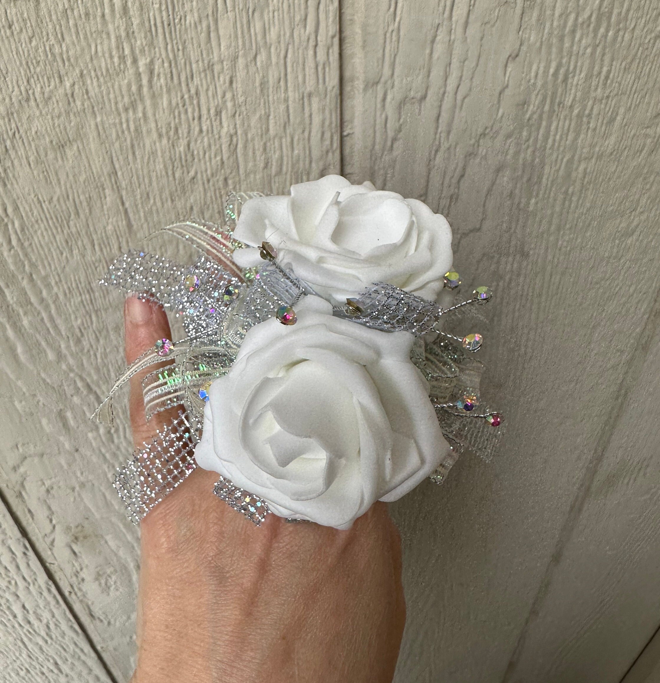 White Rose Corsage Set - Etsy