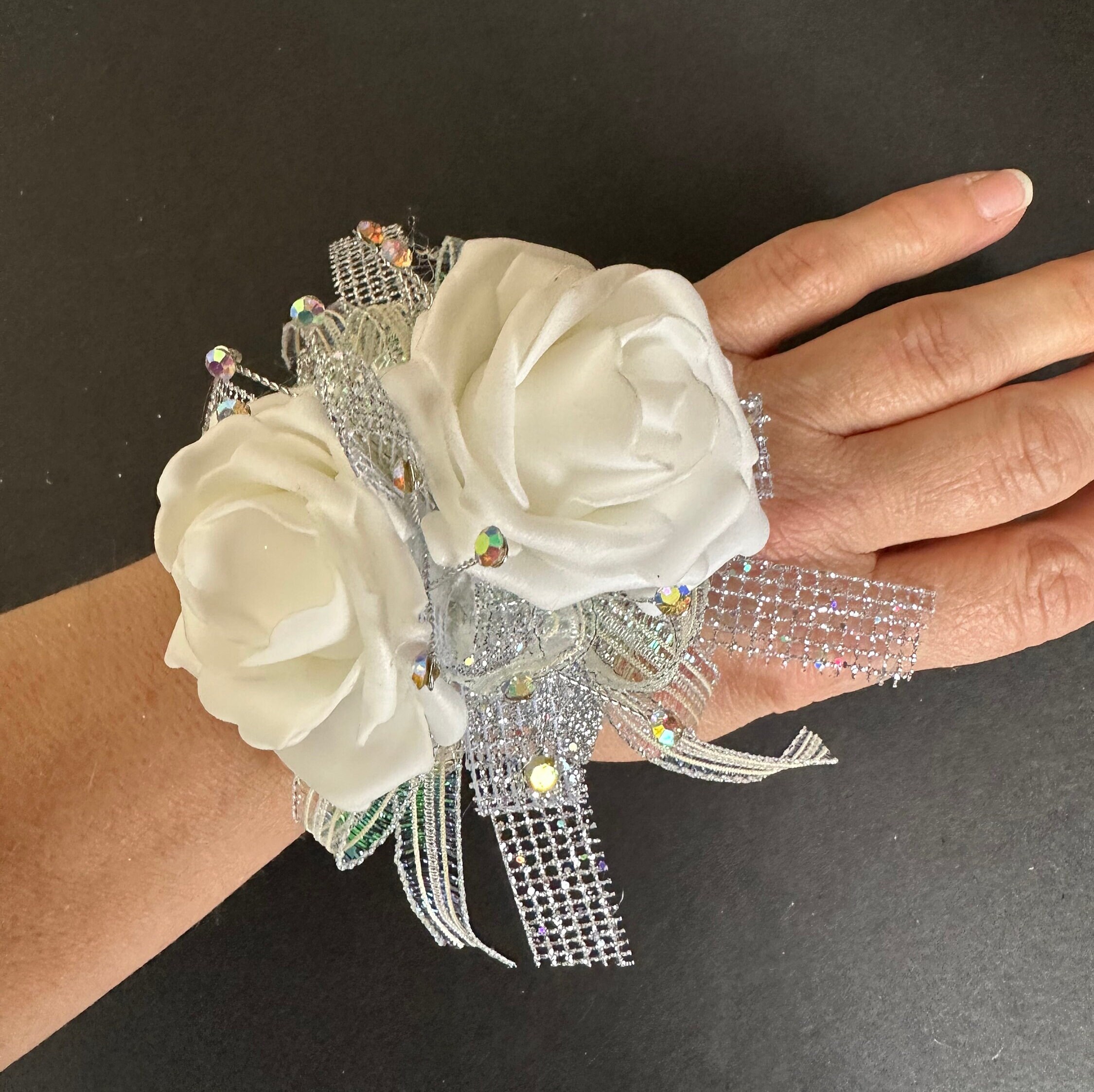 White Rose Corsage Set - Etsy
