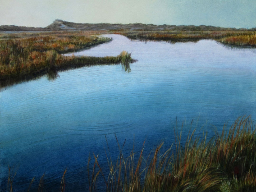 Marsh Colors Blue and Gold - Etsy