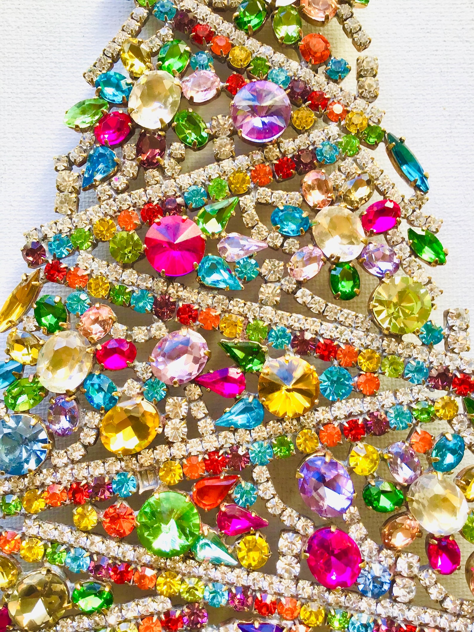 Rhinestone Xmas Tree Stand Czech Vintage Bohemian Glass Juliana Art ...