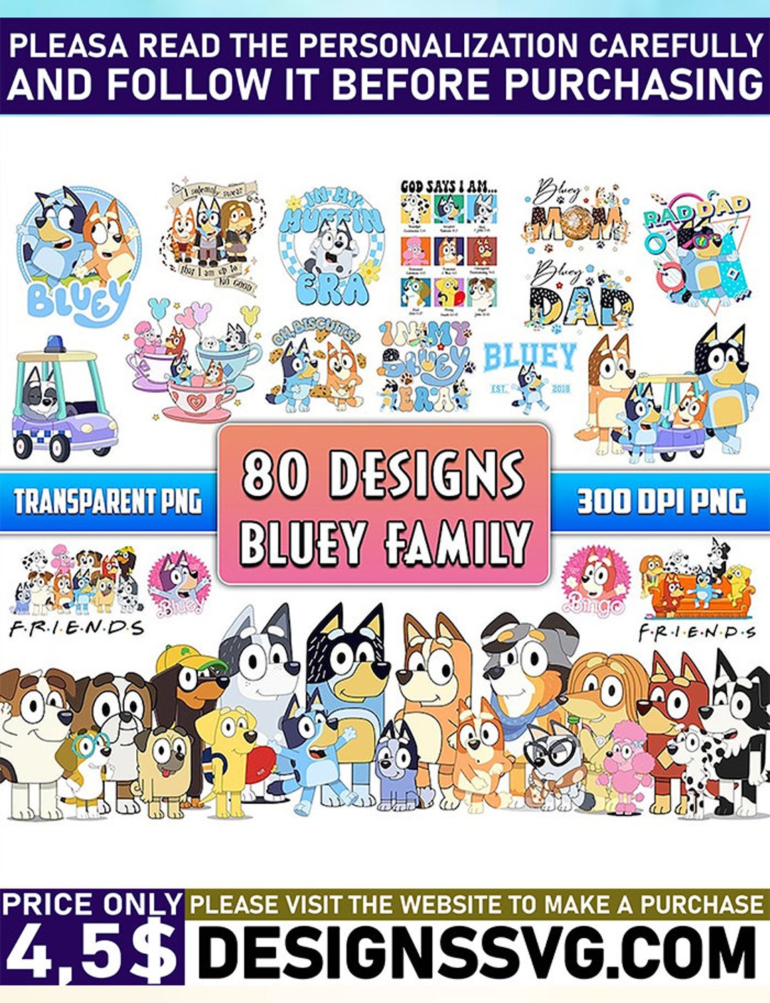 80 Designs Blue Dog Png Mega Bundle, Blue Dog Birthday Png Sublimation ...