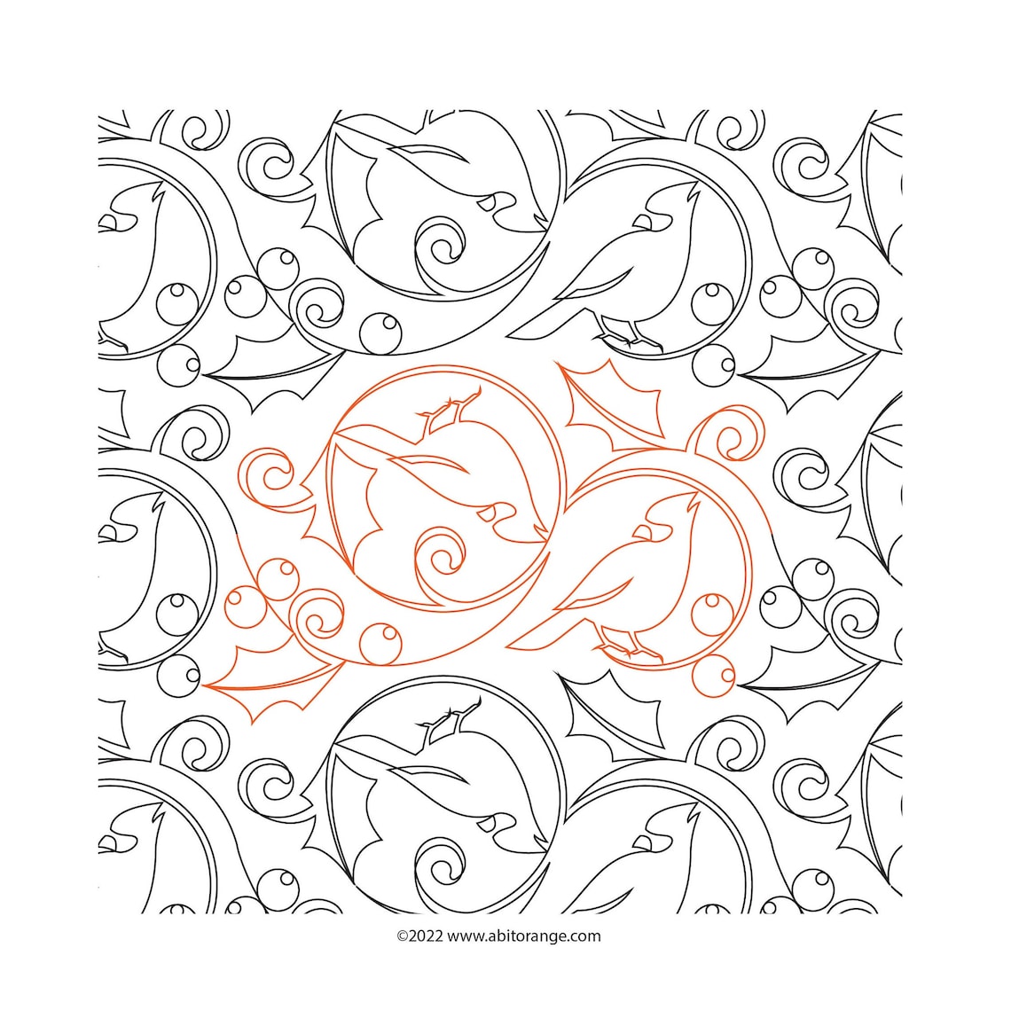 Cardinal E2E Digital Quilt Pattern for Longarm Machine - Etsy