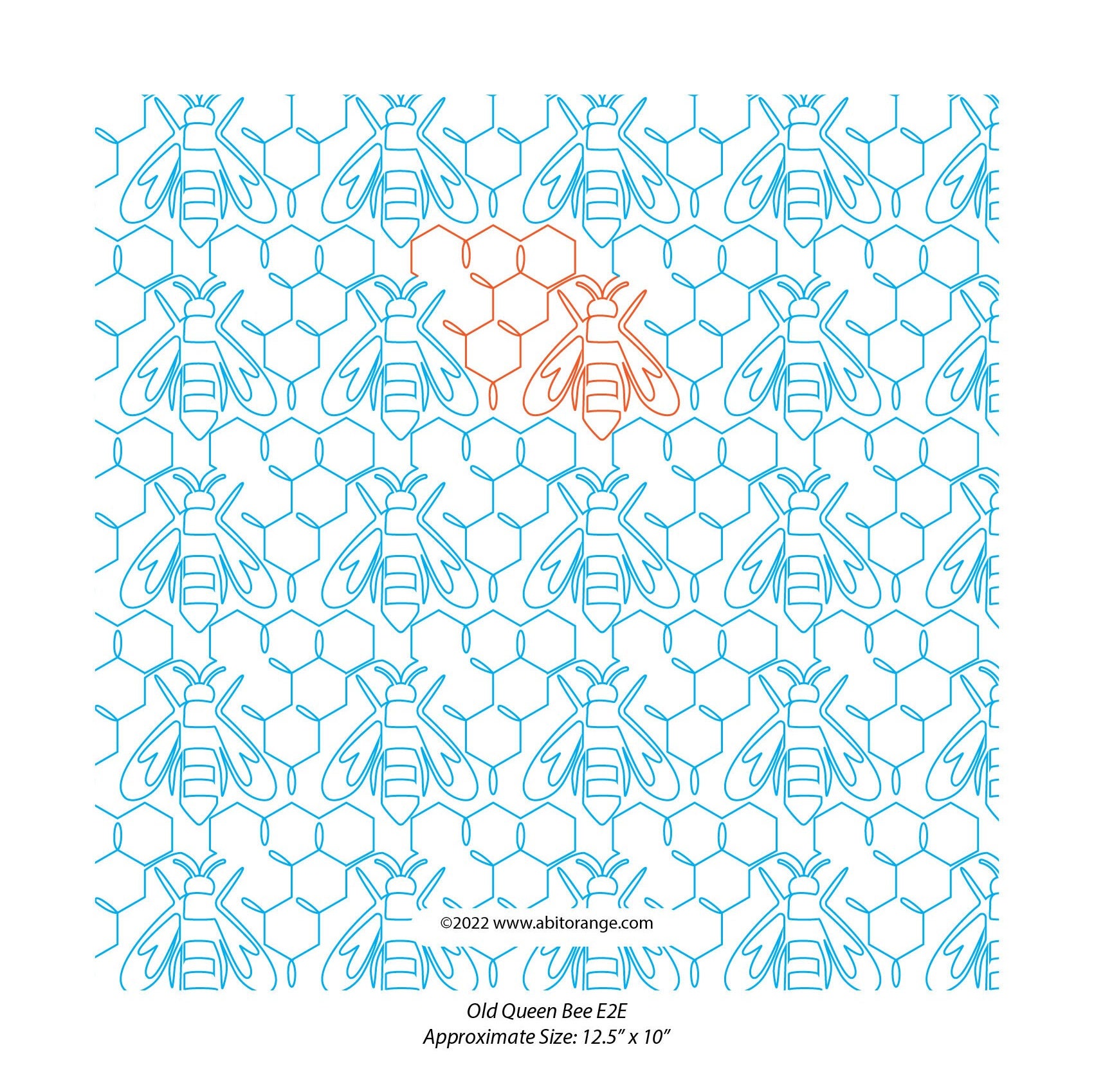Old Queen Bee - Honey Bee and Honeycomb Edge to Edge E2E Digital ...