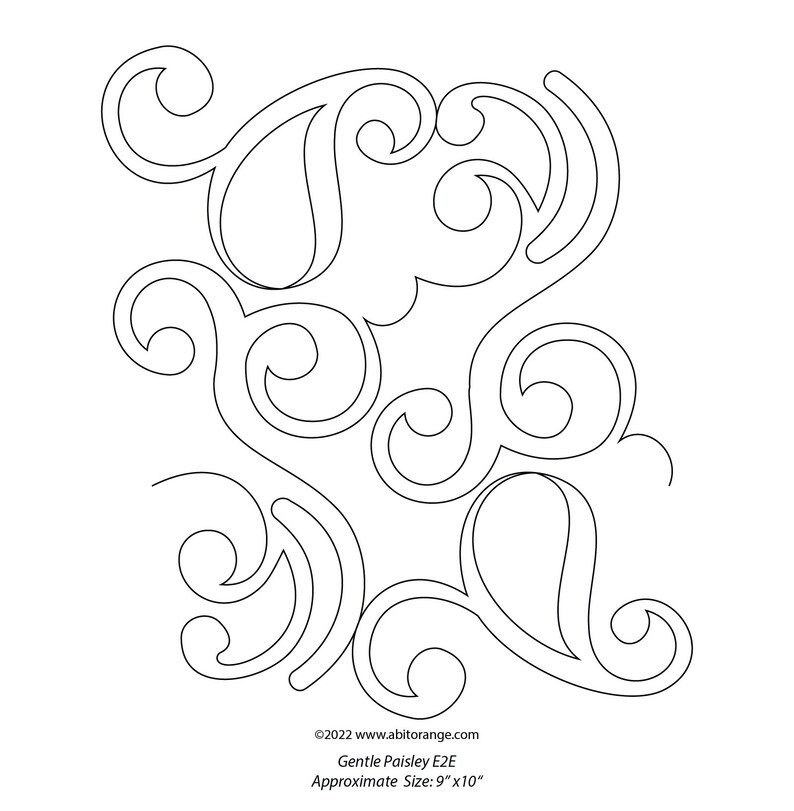 Gentle Paisley E2E Digital Quilting Design Paisley, Longarm Digital ...
