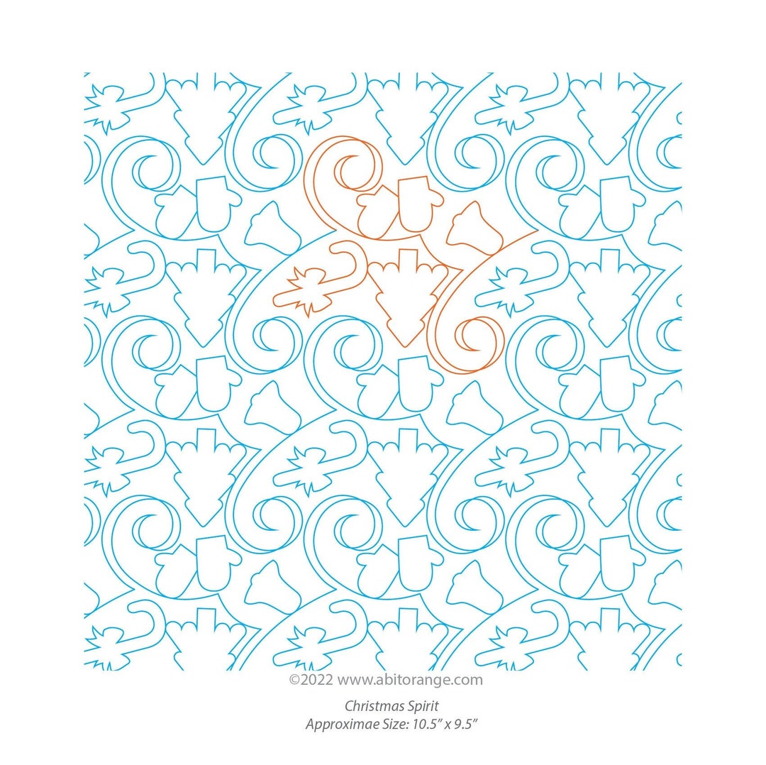 Christmas Spirit Edge to Edge E2E Christmas Digital Quilting Design for ...