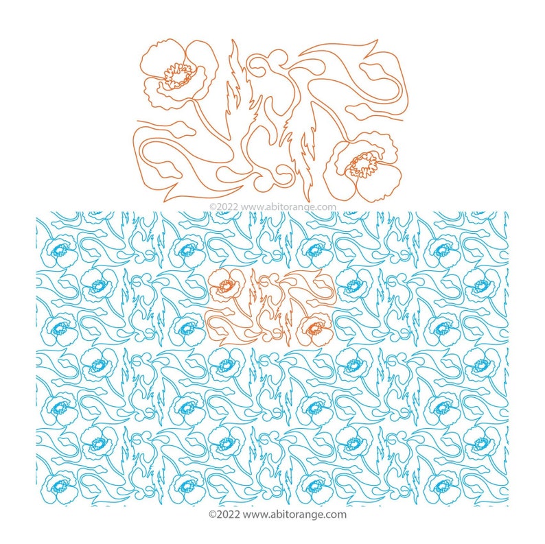 Poppy Plant E2E - Digital Quilting Pattern for Longarm Machine Quilting ...