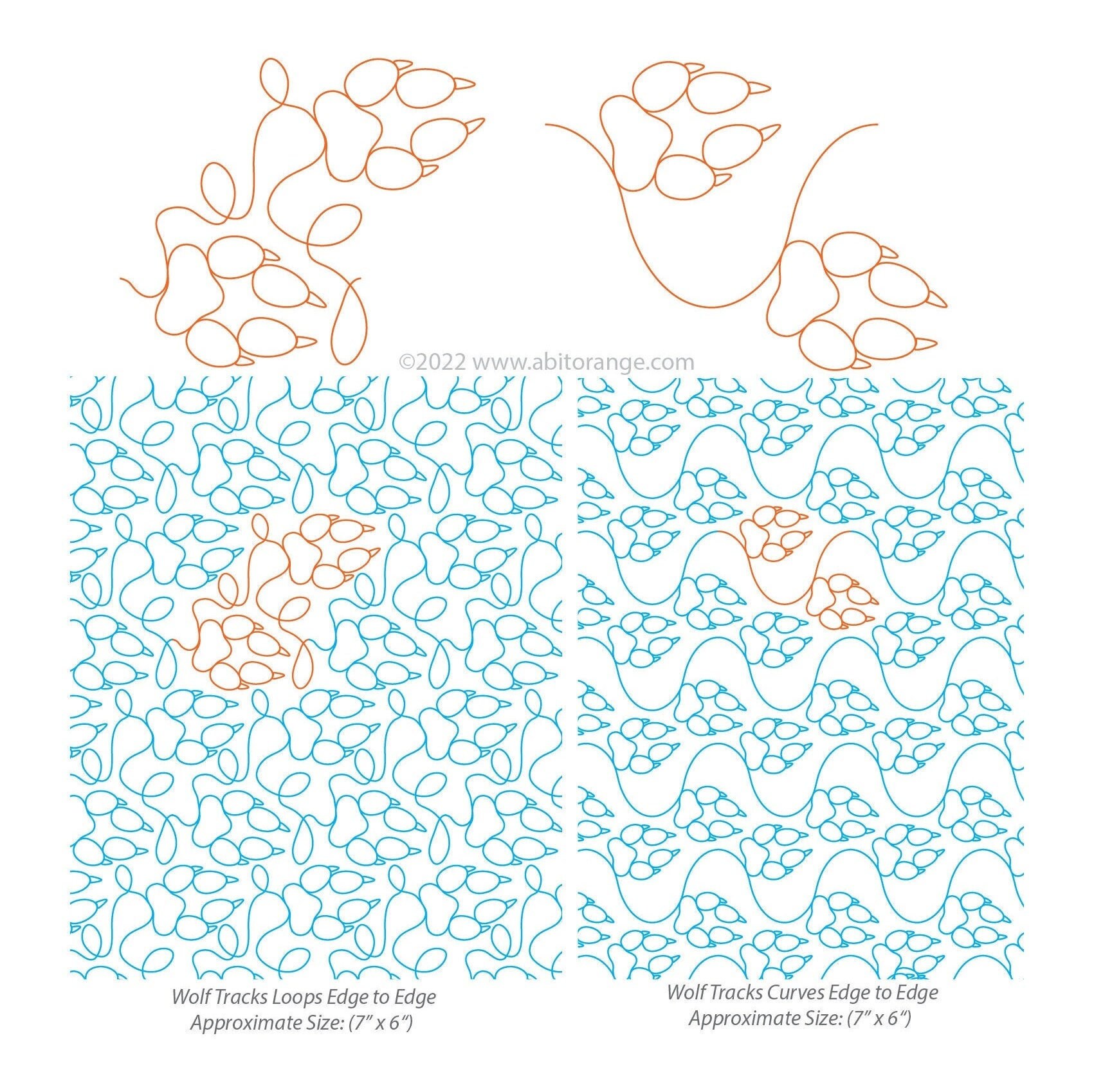 Wolf Tracks Set E2E (curves & Loops)- Edge to Edge Longarm Digital ...