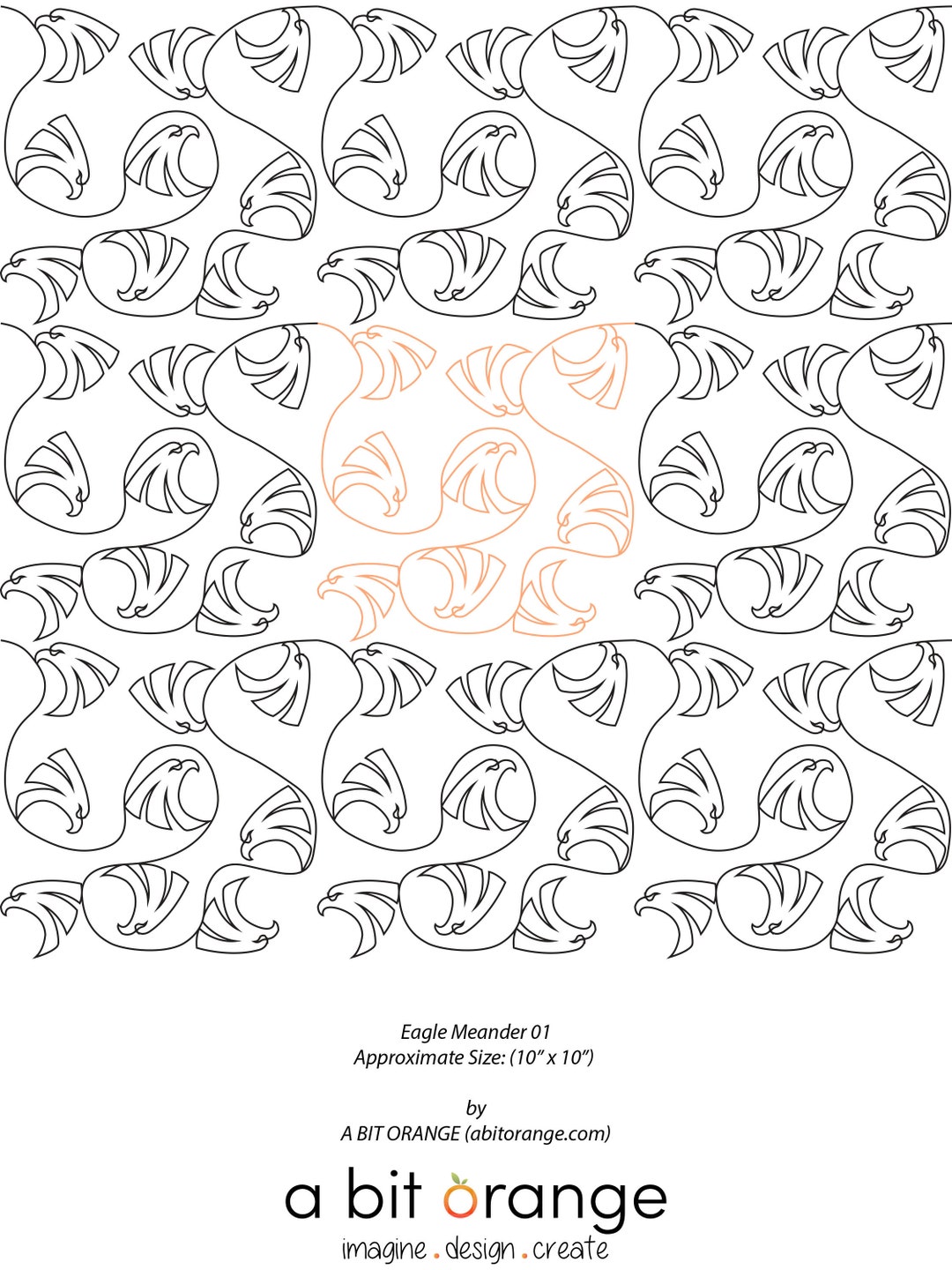 Eagle Meander 01 - Digital Quilting - Etsy