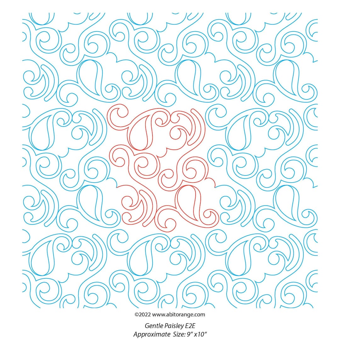 Gentle Paisley E2E Digital Quilting Design Paisley, Longarm Digital Quilt Pattern for ...