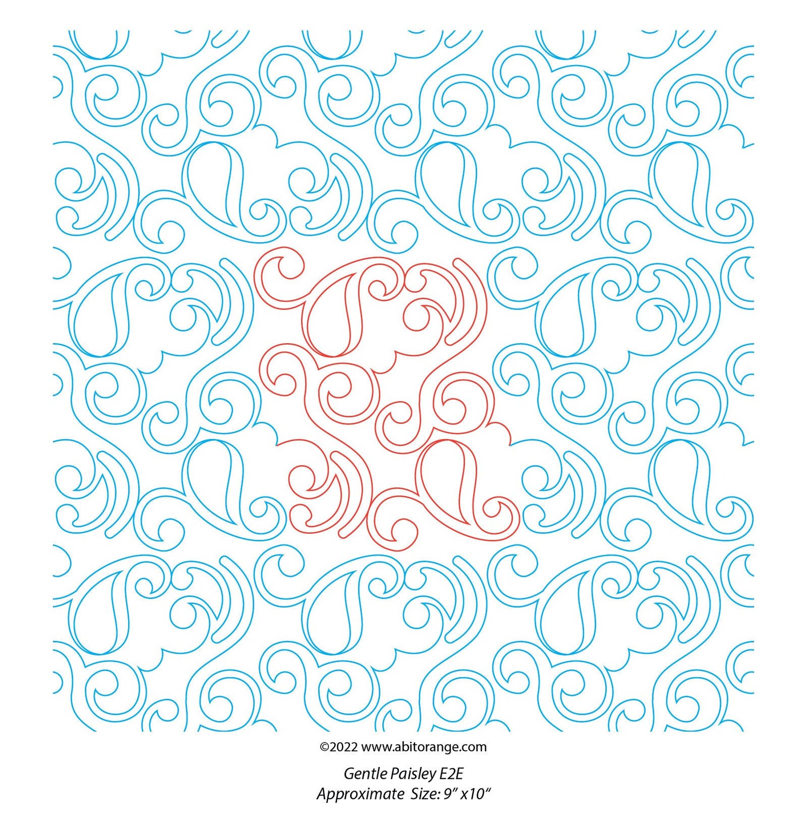 Gentle Paisley E2E Digital Quilting Design Paisley, Longarm Digital Quilt Pattern for ...