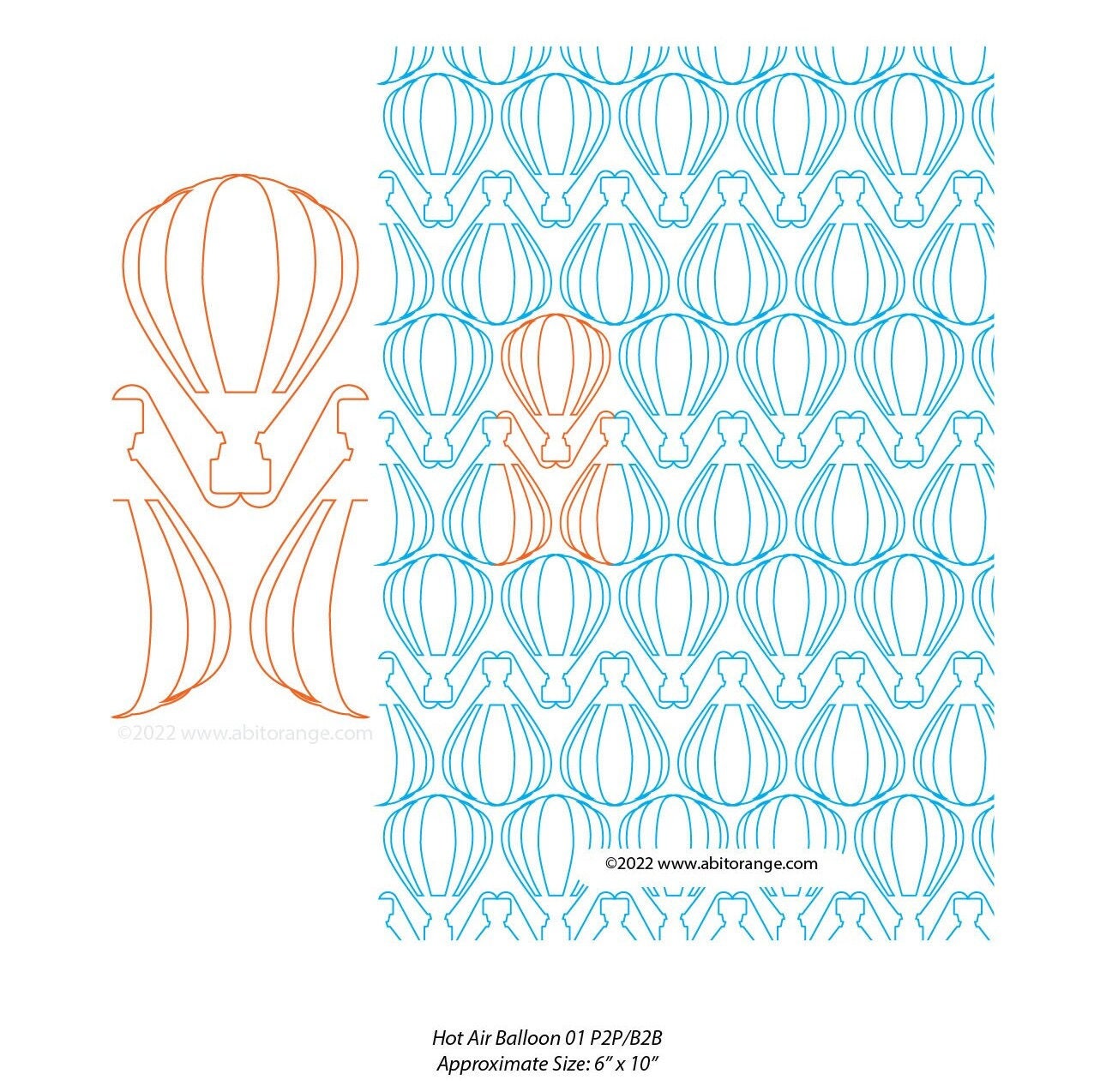Hot Air Balloon E2E - Longarm Digital Quilting Pattern/design for ...