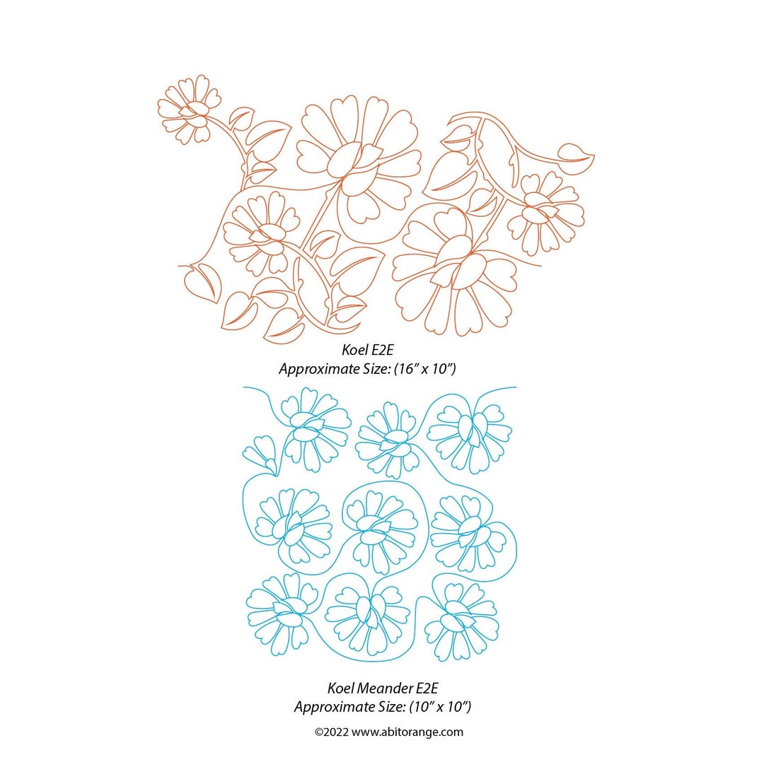 Koel E2E - 02 E2E Longarm Digitized Quilt Patterns - Etsy