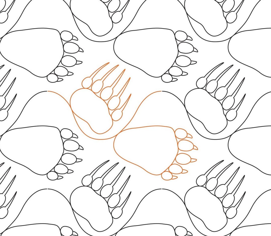 Bear Tracks (2 Designs) - Digital Quilting Design/pattern - Etsy