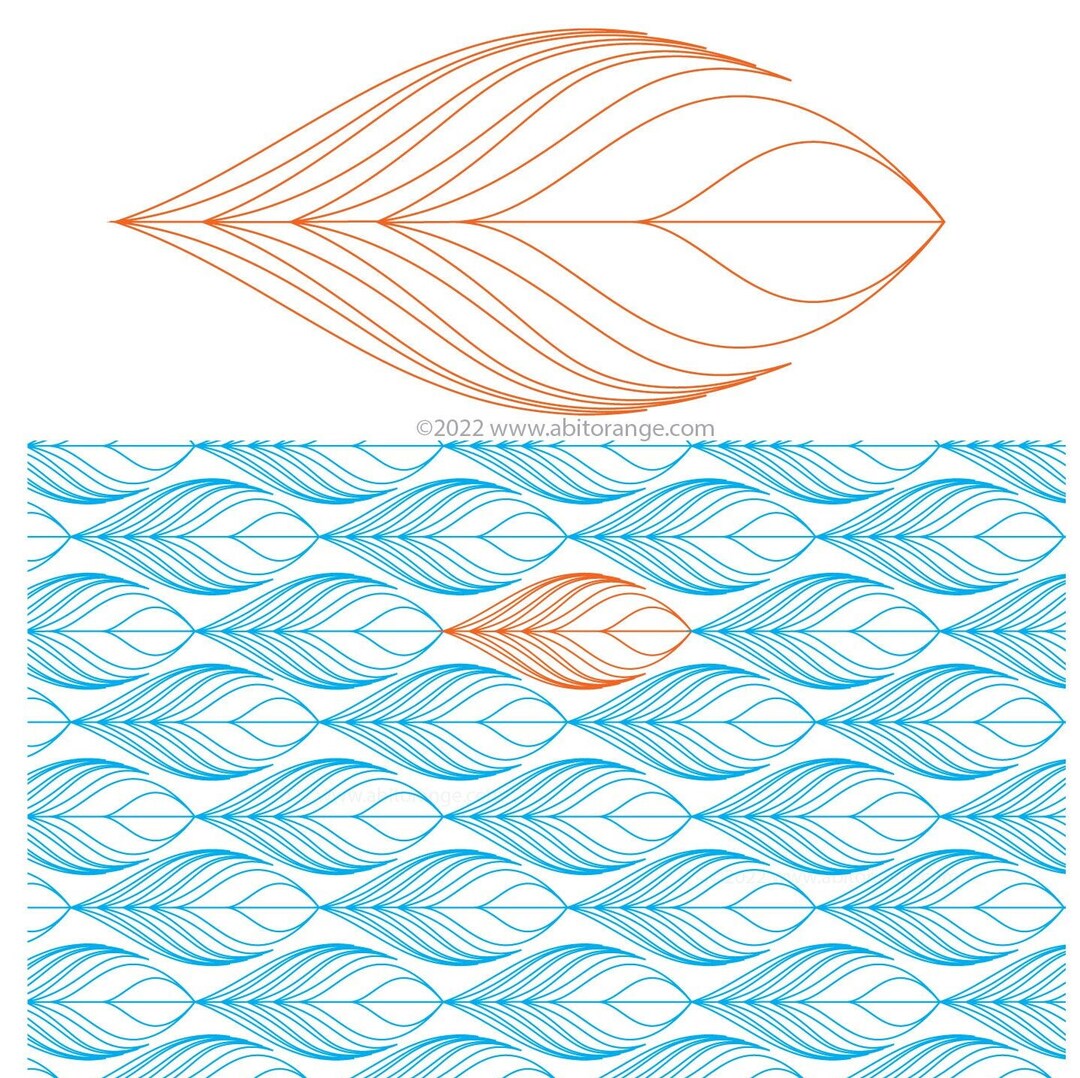 Peacock Feather E2E 01- E2E Digital Quilting Pattern for Longarm ...